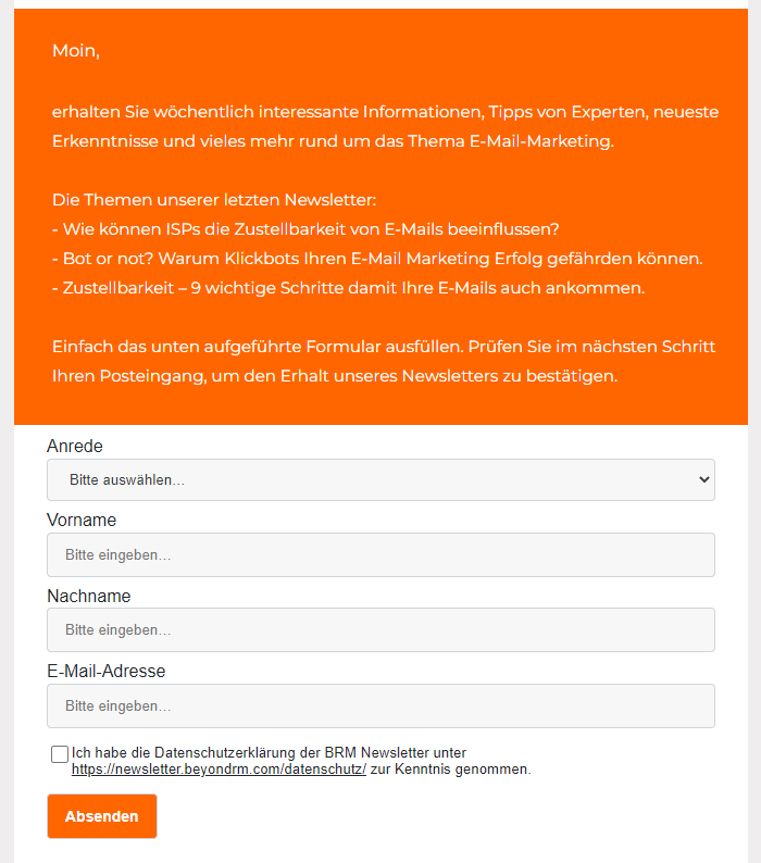 Web-Formulare mit DOI-Prozess - Beyond Relationship Marketing