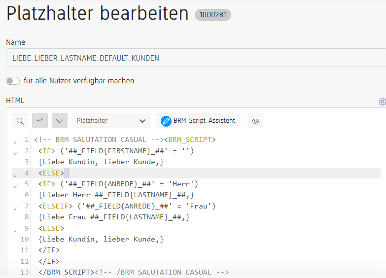 Vorlagen-Editor: Drop-down-Menü für Platzhalter - Beyond Relationship ...